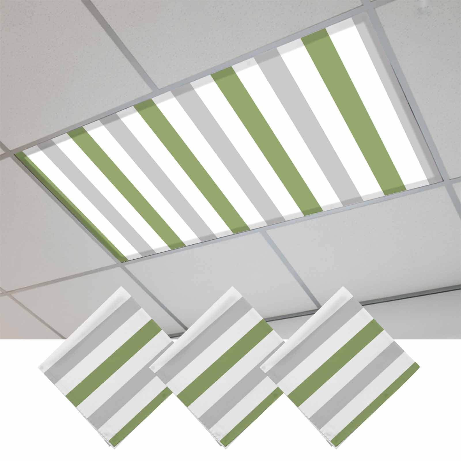 Fluorescent Light Covers for Ceiling Lights Classroom, Striped Magnetic ...