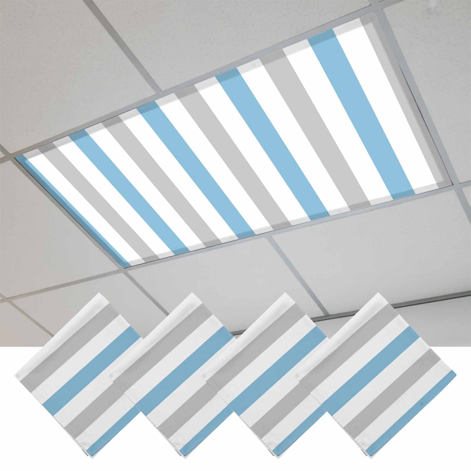 Fluorescent Light Covers for Ceiling Lights Classroom, Striped Magnetic ...