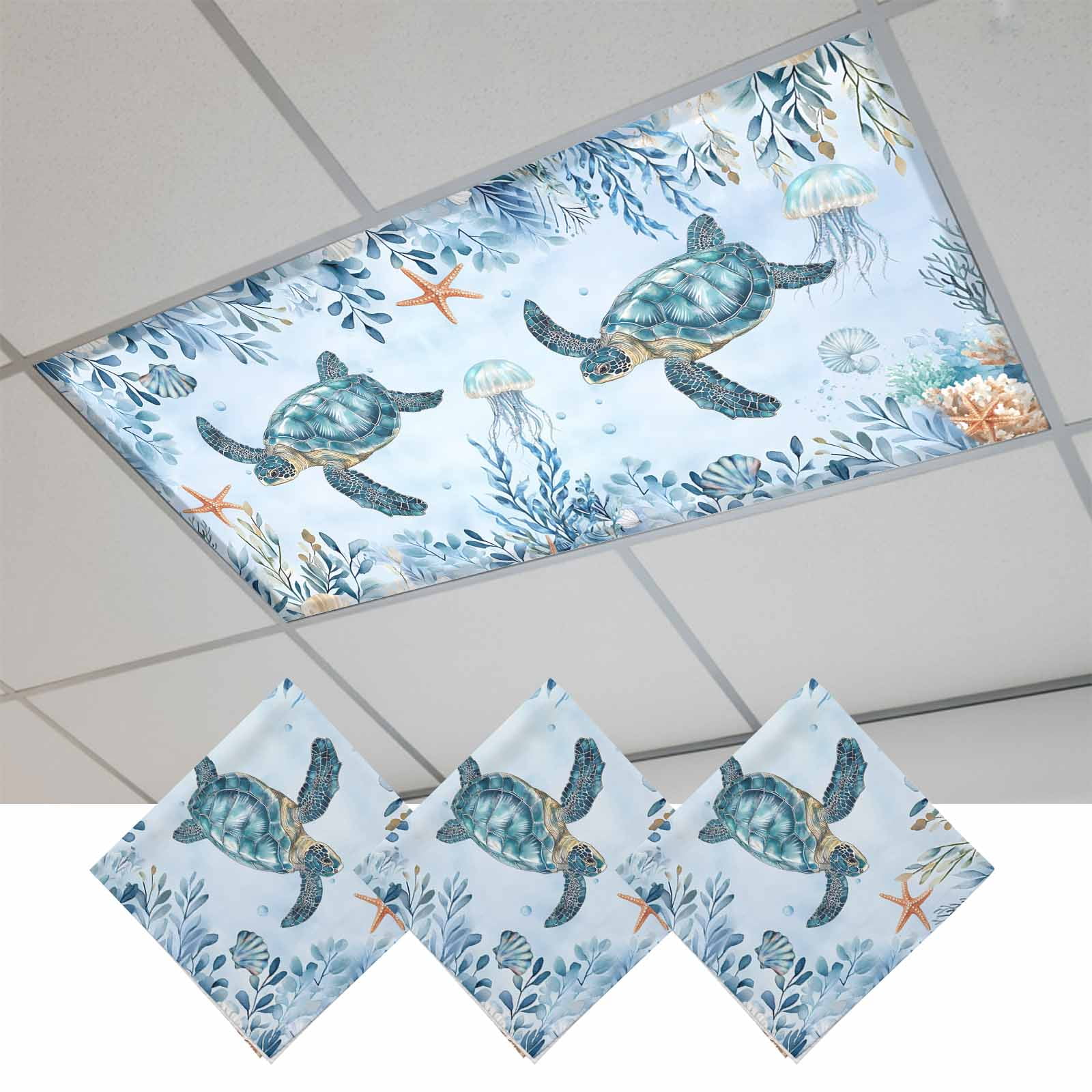 Fluorescent Light Covers for Ceiling Lights Classroom, Summer Ocean ...