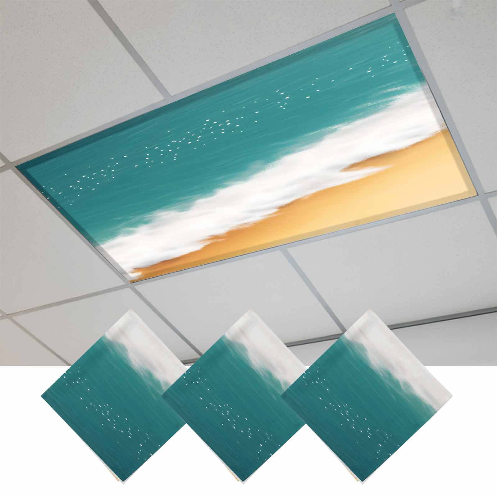 Fluorescent Light Covers for Ceiling Lights Classroom, Teal Orange ...