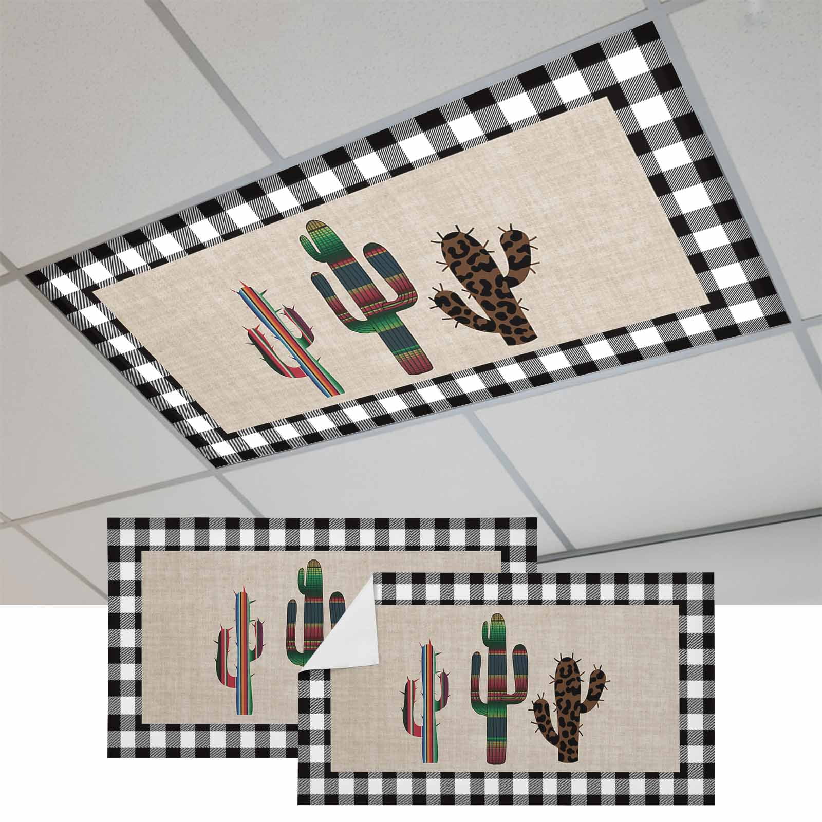 Fluorescent Light Covers for Ceiling Lights Classroom, Tropical Cactus ...