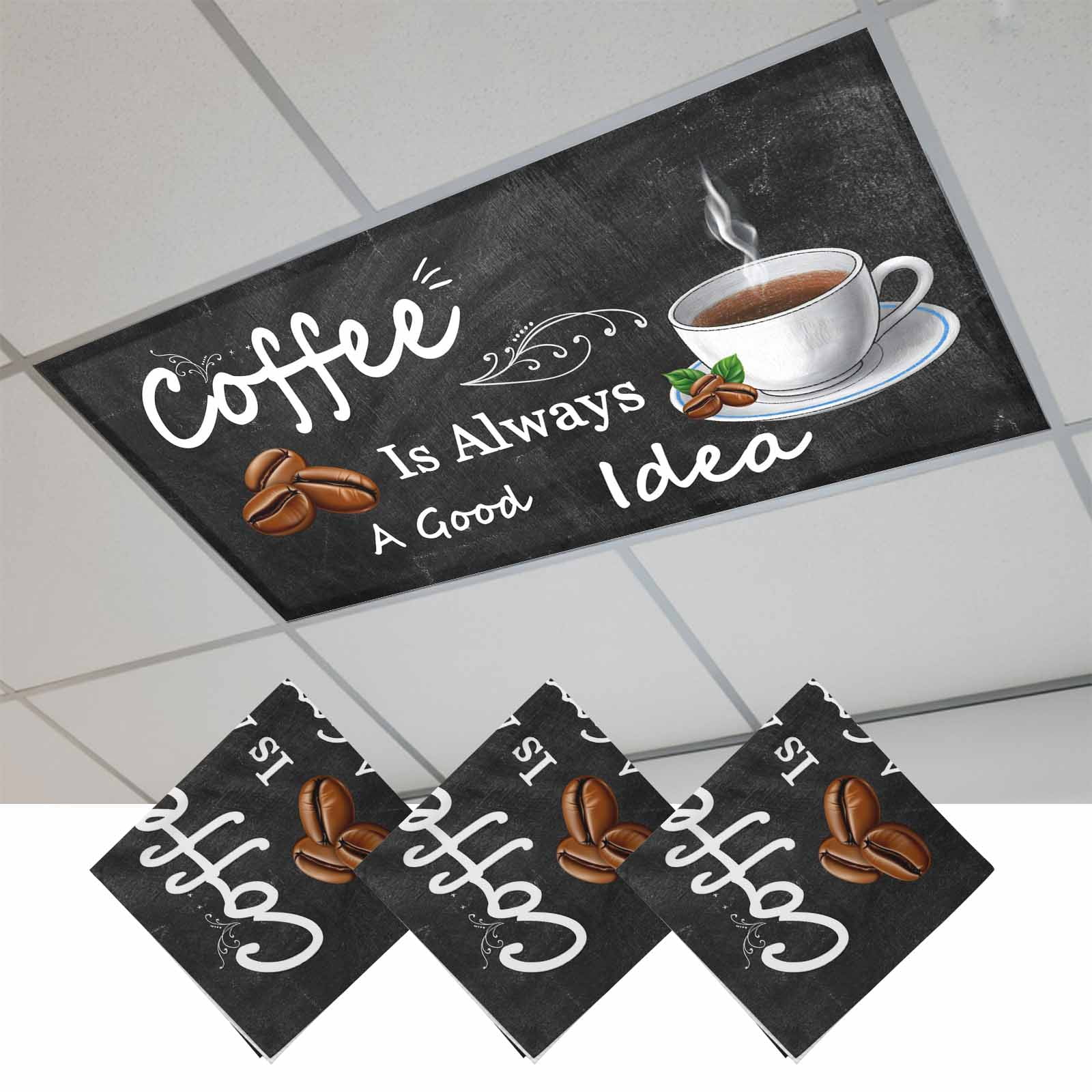 Fluorescent Light Covers for Ceiling Lights Classroom, White Coffee ...