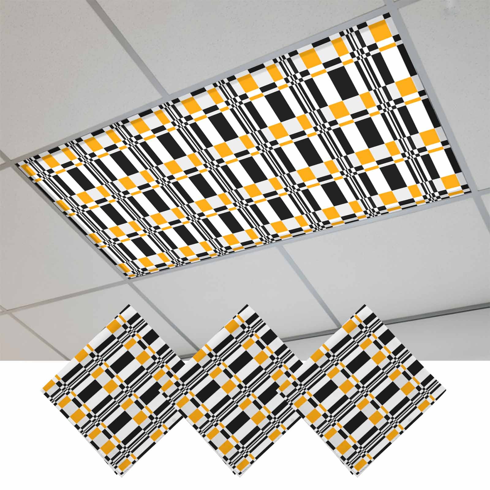 Fluorescent Light Covers for Ceiling Lights Classroom, Yellow Black ...