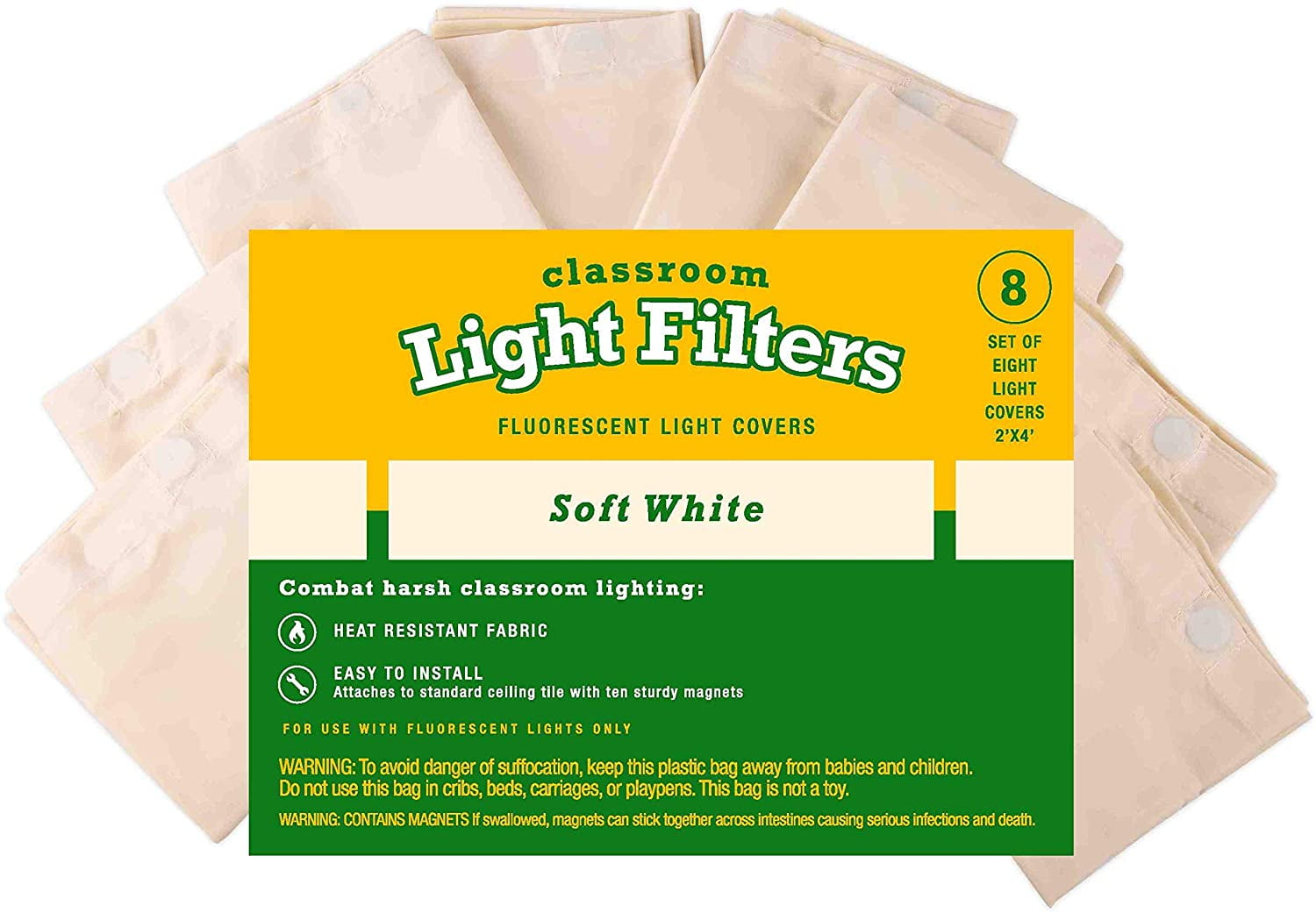 Fluorescent Light Diffuser Covers (Set of 8) Filters Light for ...