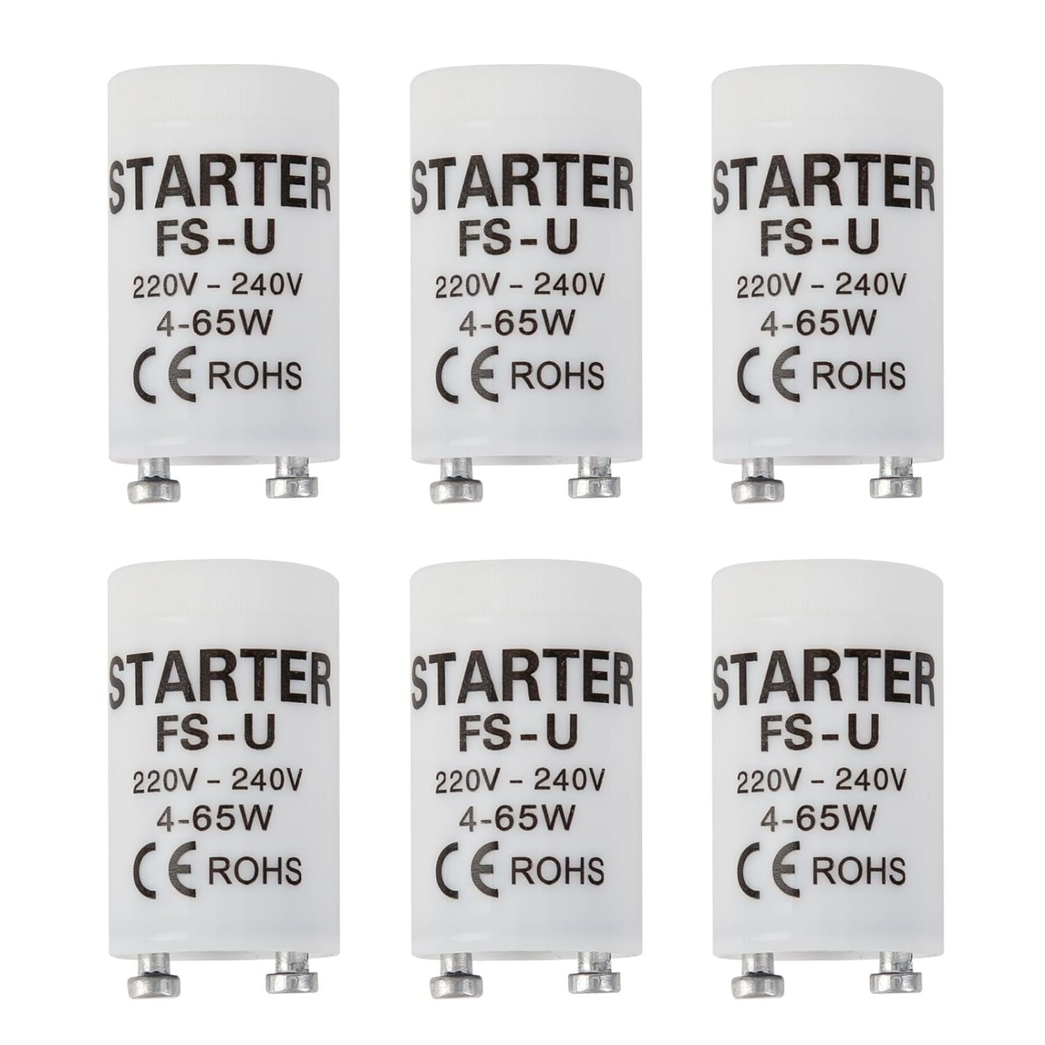 Fluorescent Light Starter Switches - 6 Pcs 4-65w/220-240V Starters for ...