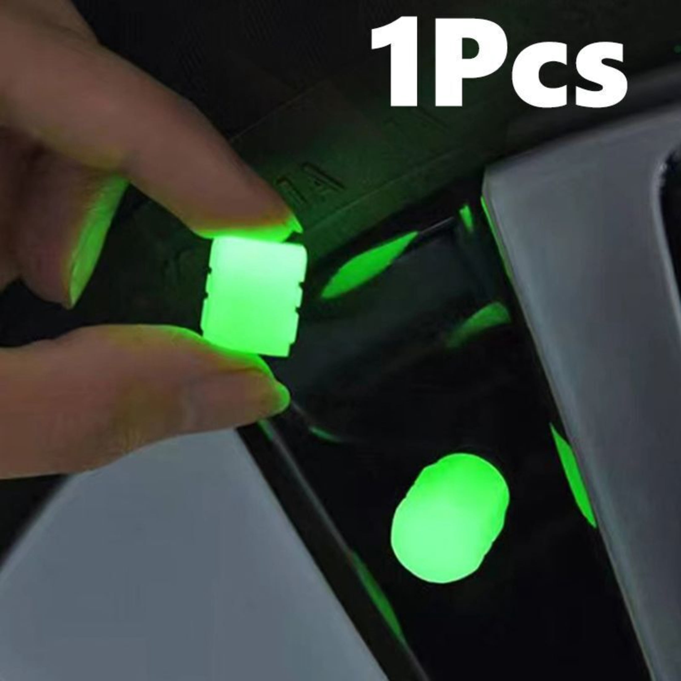 Fluorescent Luminous Valve Caps Night Glowing Car Bicycle Wheel Styling ...