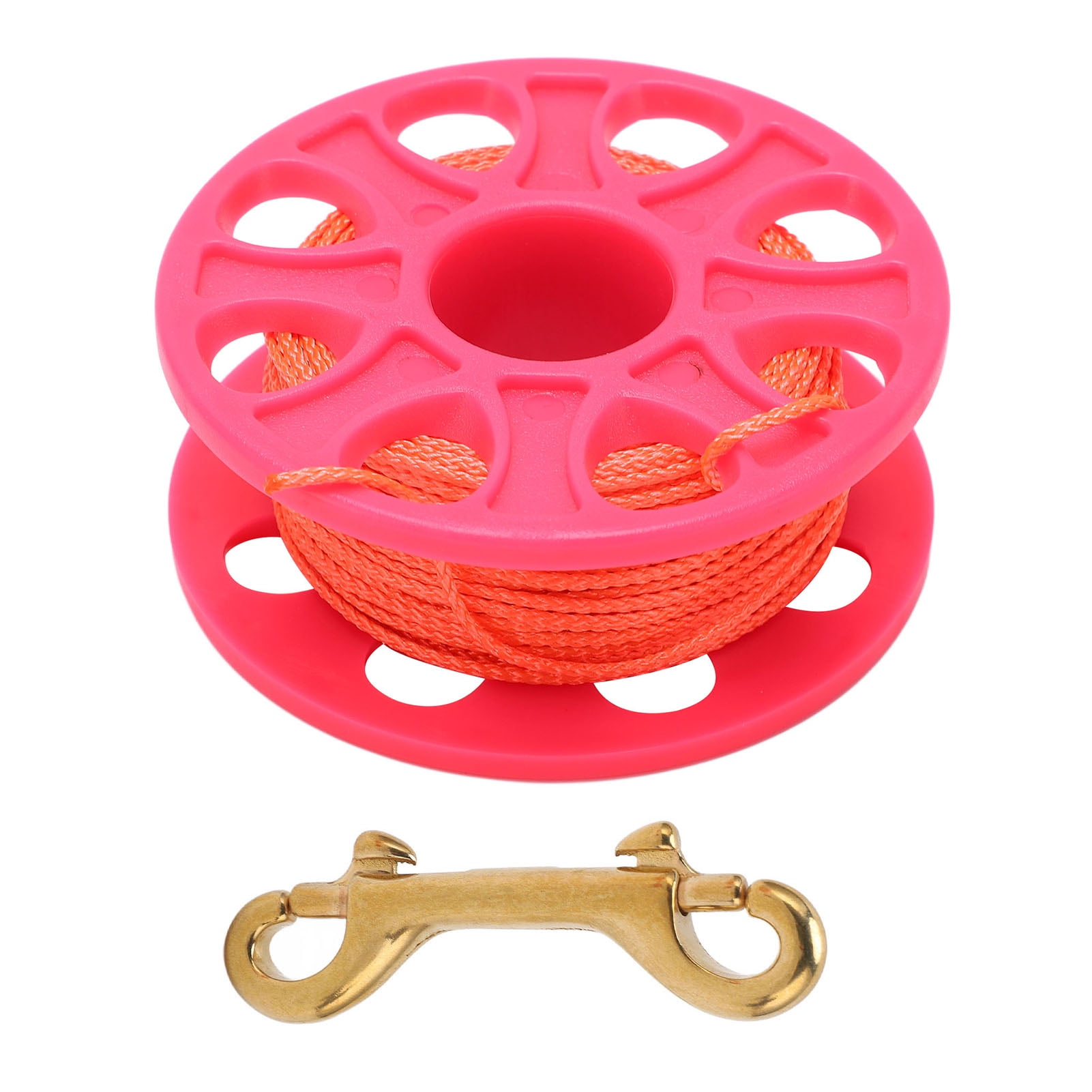 Fluorescent Orange 30M Scuba Diving Reel with Pink Finger Spool and ...