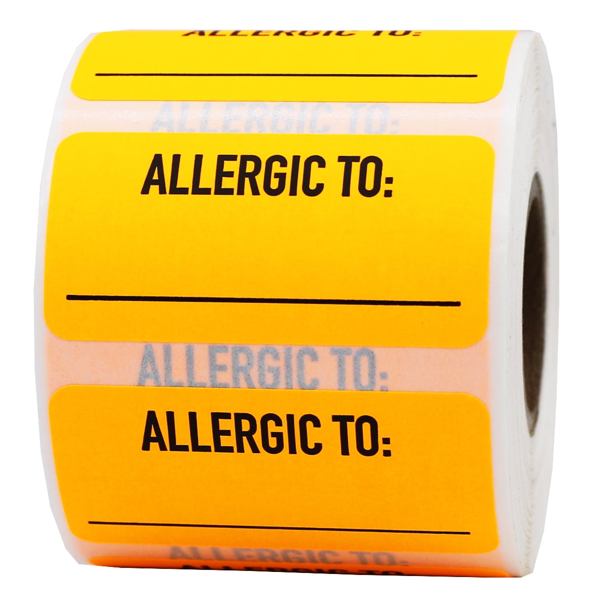 Fluorescent Orange Allergic To: Medical Warning Writable Labels | 1 x 2 ...