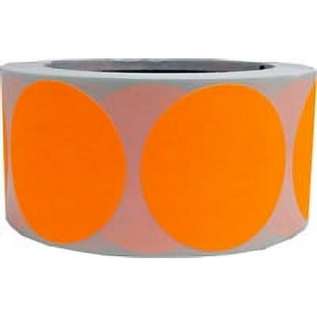 Fluorescent Orange Circle Stickers | 2" Inches Round | 500 Pack ...