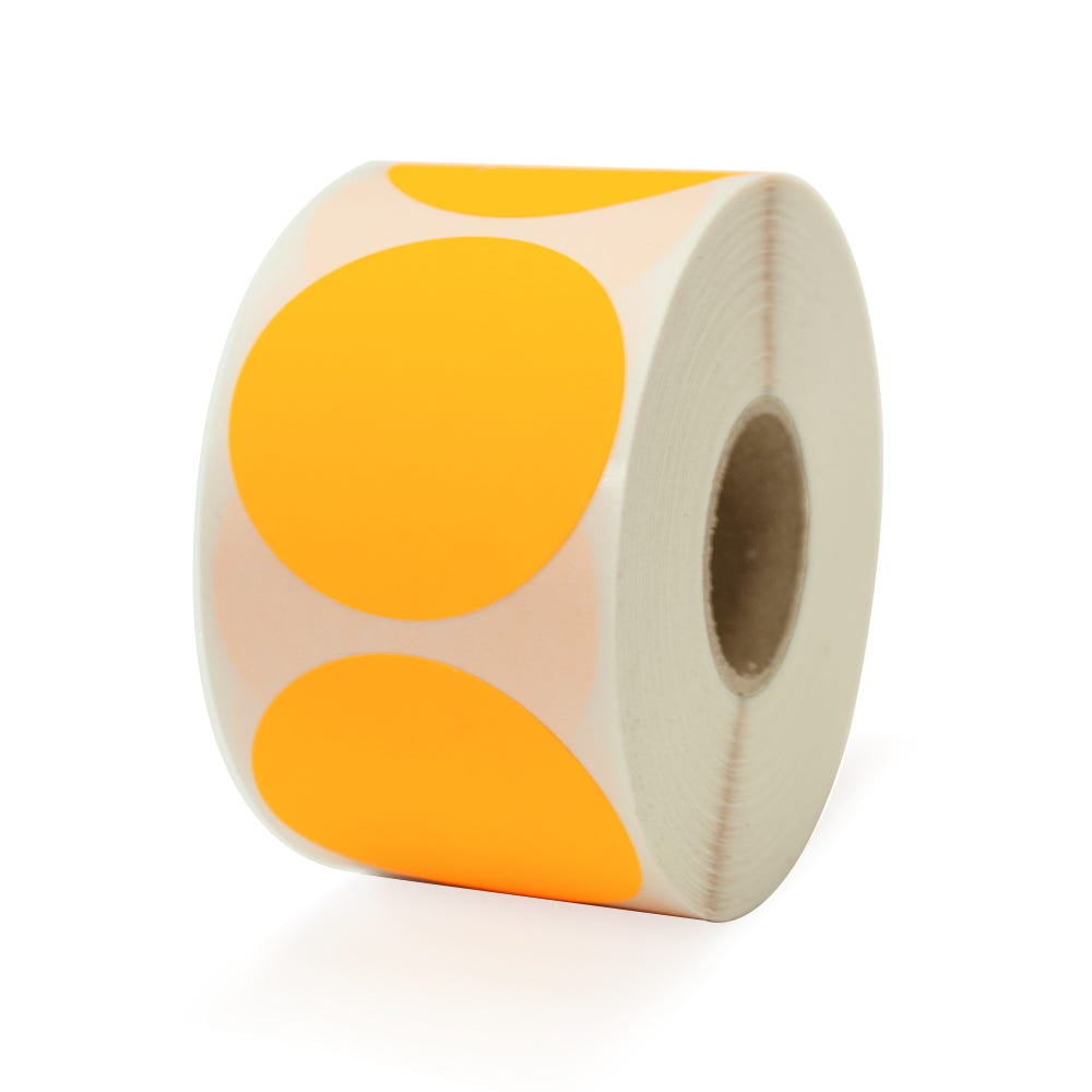 Fluorescent Orange Circle Stickers and Labels - 1.5" - Walmart.com