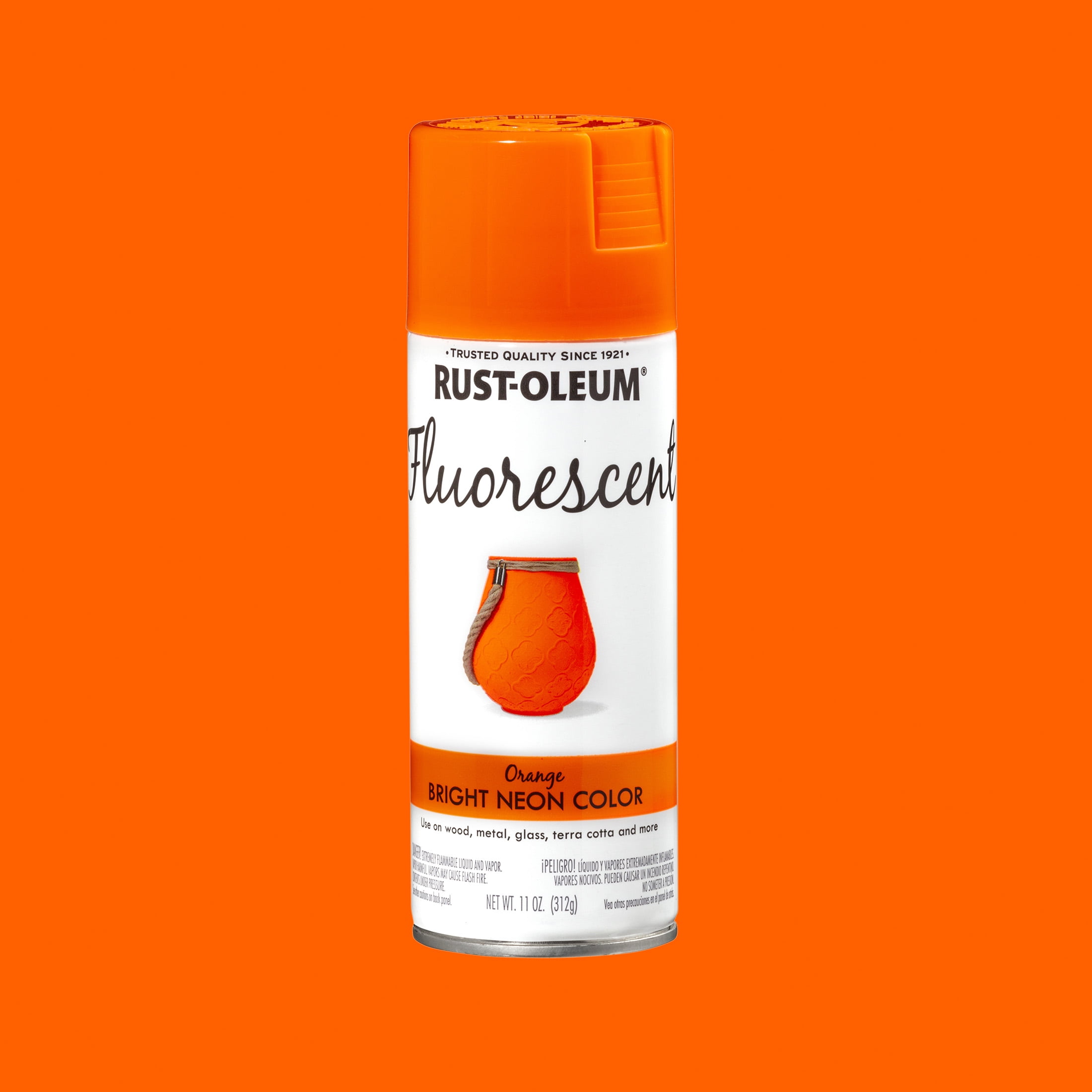 Rust-Oleum, Fluorescent Spray Paint, 342568, 11 oz bright orange ...
