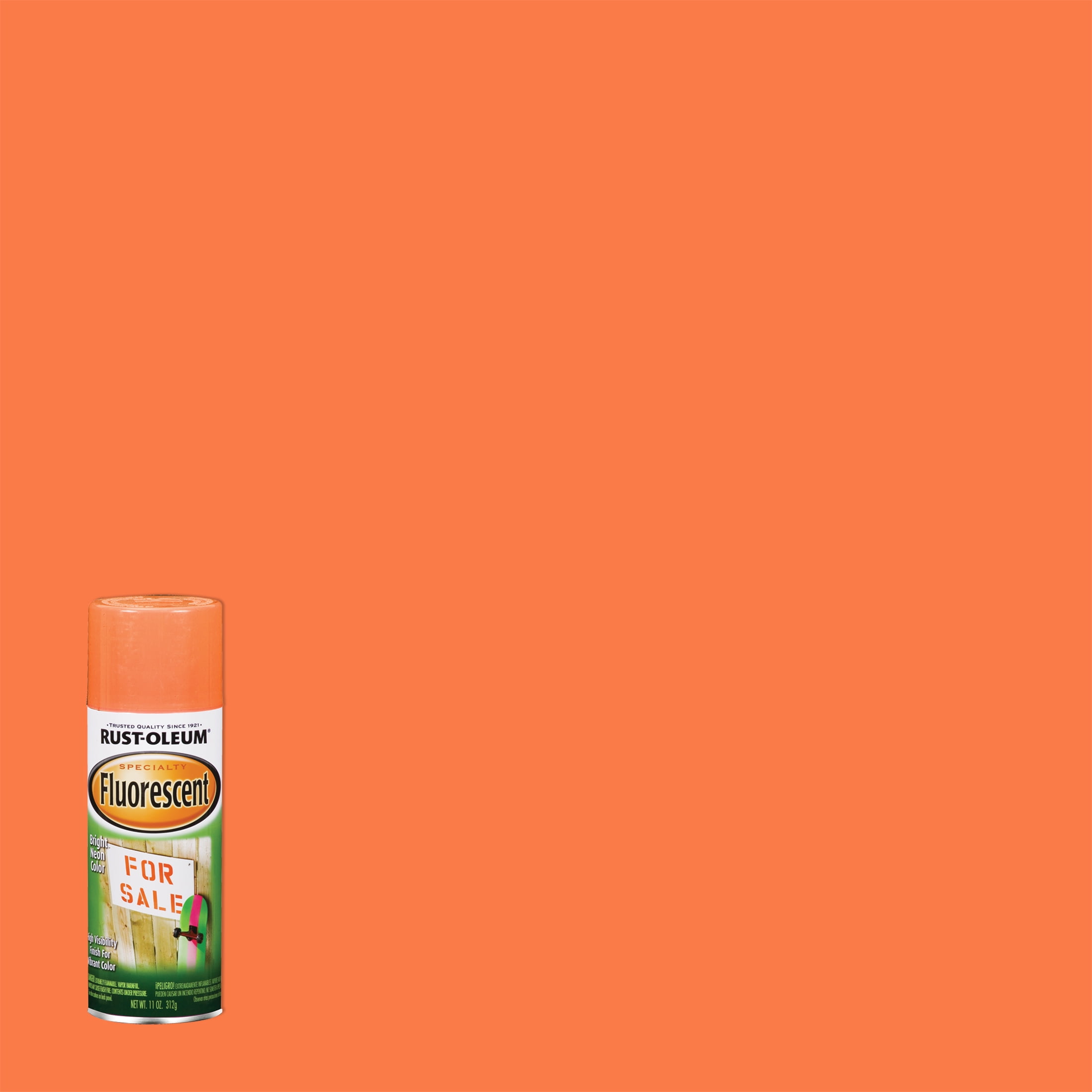 6 Pack, Fluorescent Orange, Rust-Oleum Specialty Flat Spray Paint ...