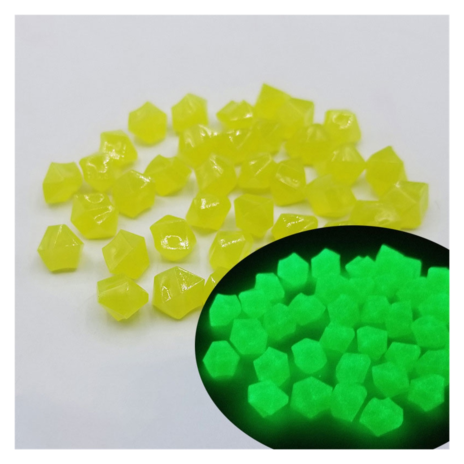 Fluorescent Pebbles, 300pcs Glow in the Dark Ice Cube Pebbles, Glow ...