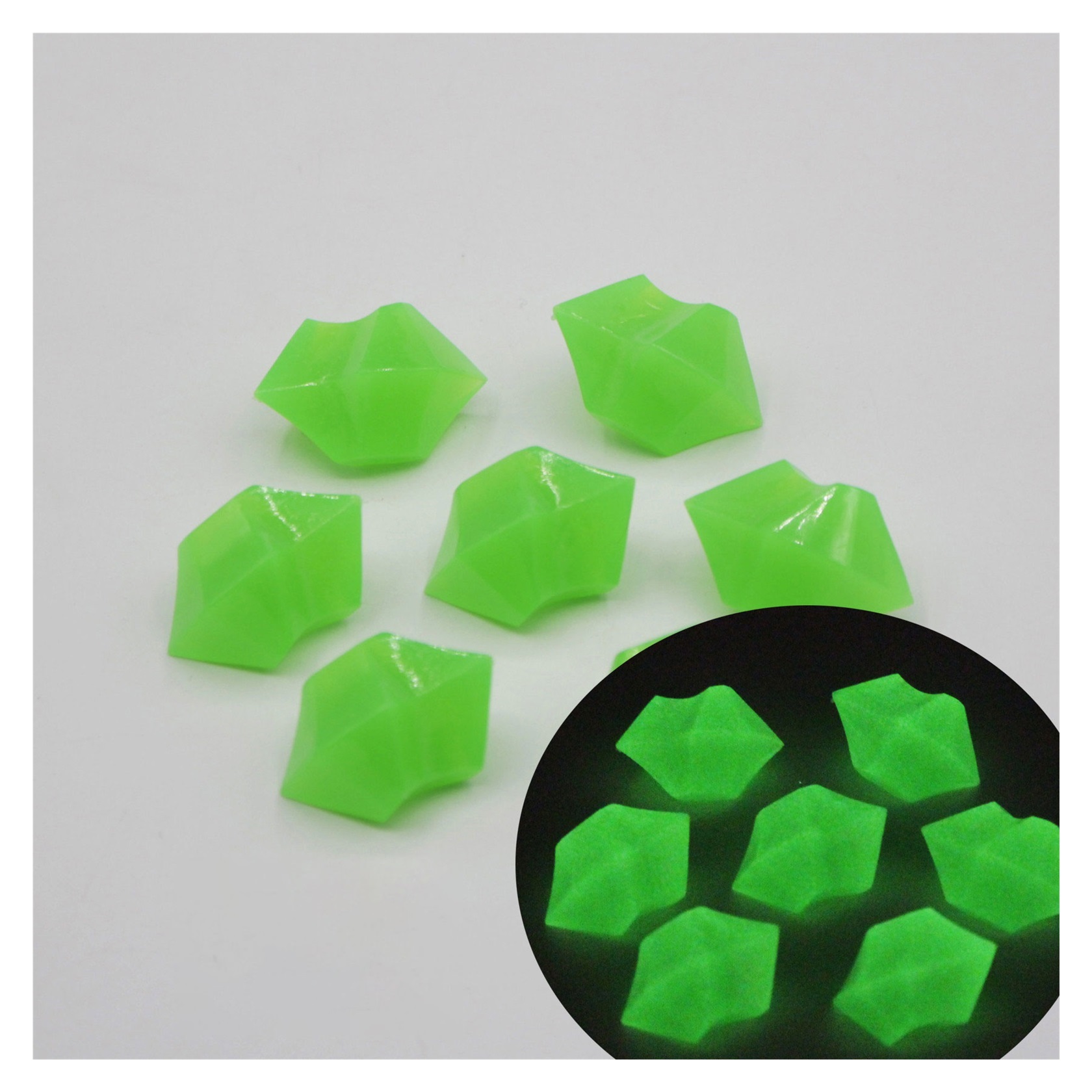 Fluorescent Pebbles, 300pcs Glow in the Dark Ice Cube Pebbles, Glow ...