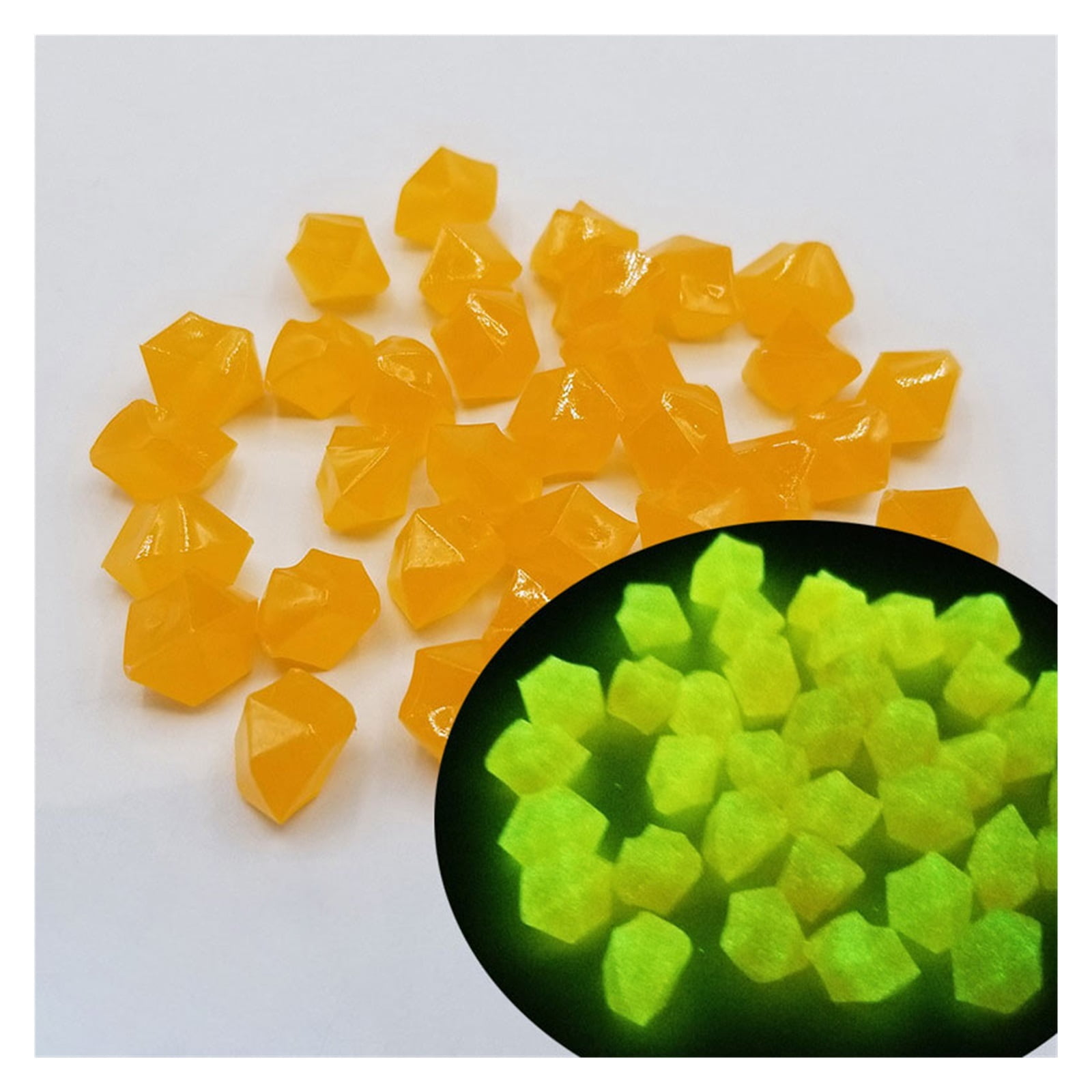 Fluorescent Pebbles, 300pcs Glow in the Dark Ice Cube Pebbles, Glow ...