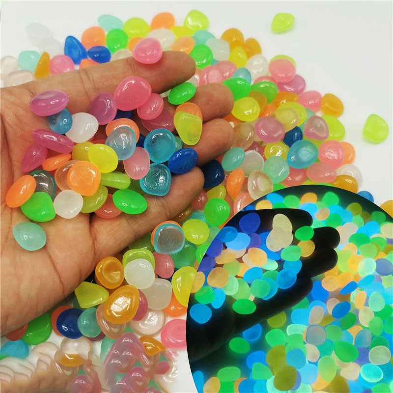 Fluorescent Pebbles, 300pcs Glow in the Dark Pebbles, Glow Stones for ...