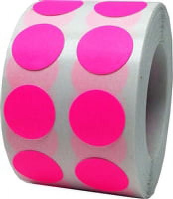 Fluorescent Pink Circle Dot Stickers | 0.5" Inch Round | 1,000 Pack ...
