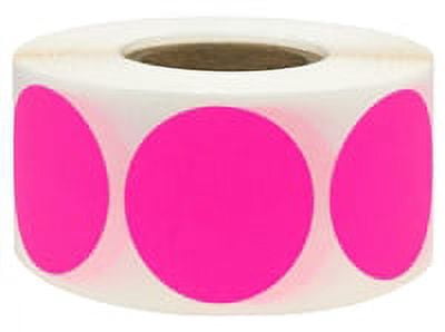 Fluorescent Pink Circle Dot Stickers | 1" Inch Round | 500 Pack ...