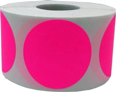 Fluorescent Pink Circle Labels | 1.5" inches Round - 500 Pack ...