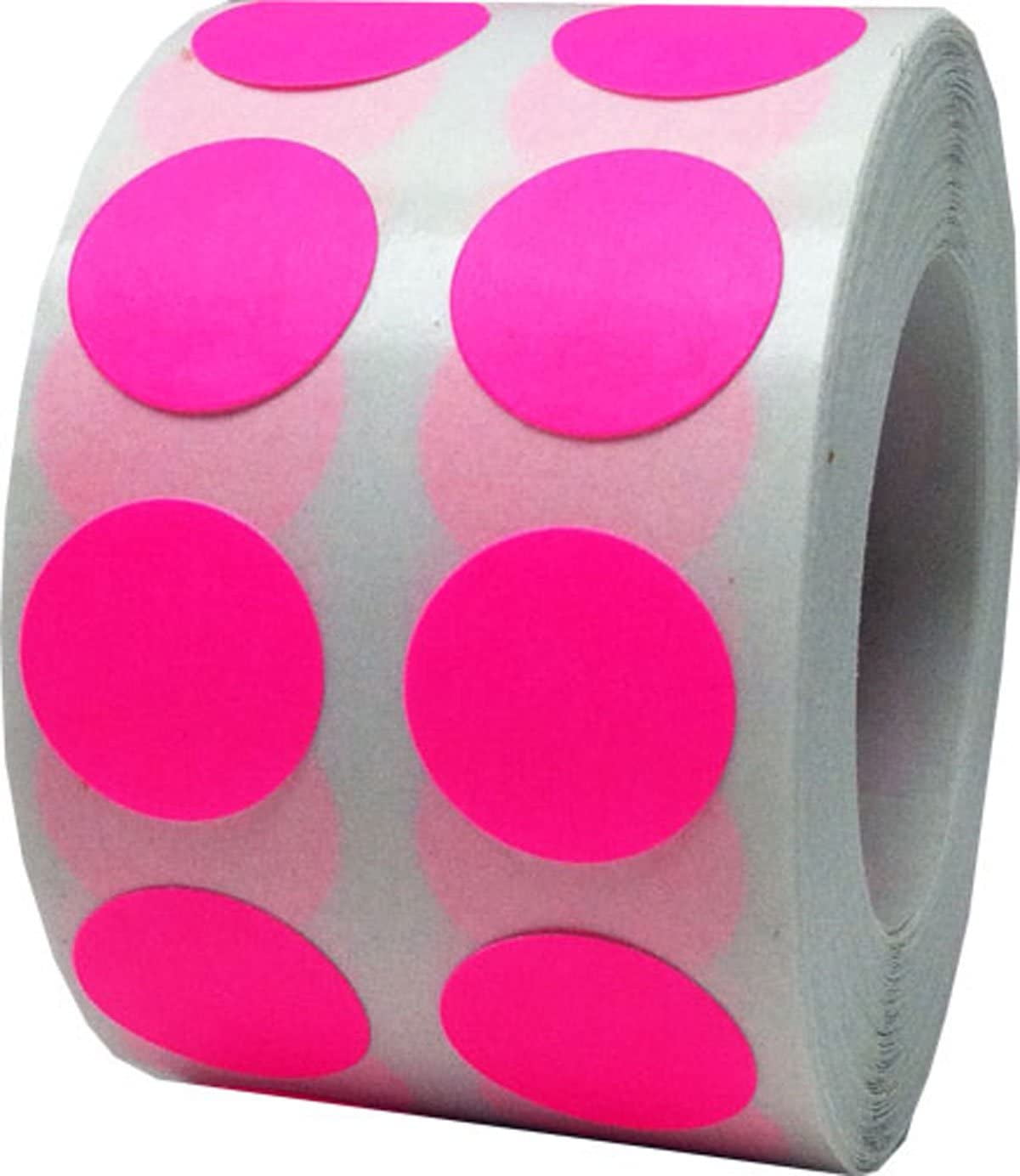 Fluorescent Pink Circle Stickers, 13 mm 1/2 Inch Dot Labels 1000 Pack ...