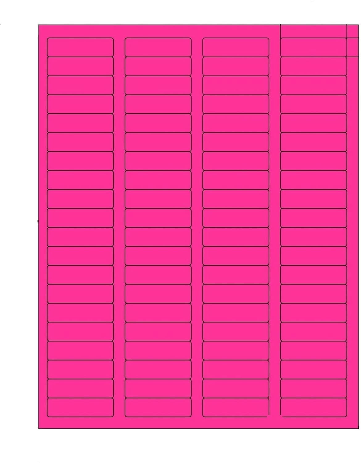 Fluorescent Pink FBA and Word Compatible Size Address Labels 80UP 1.75 ...