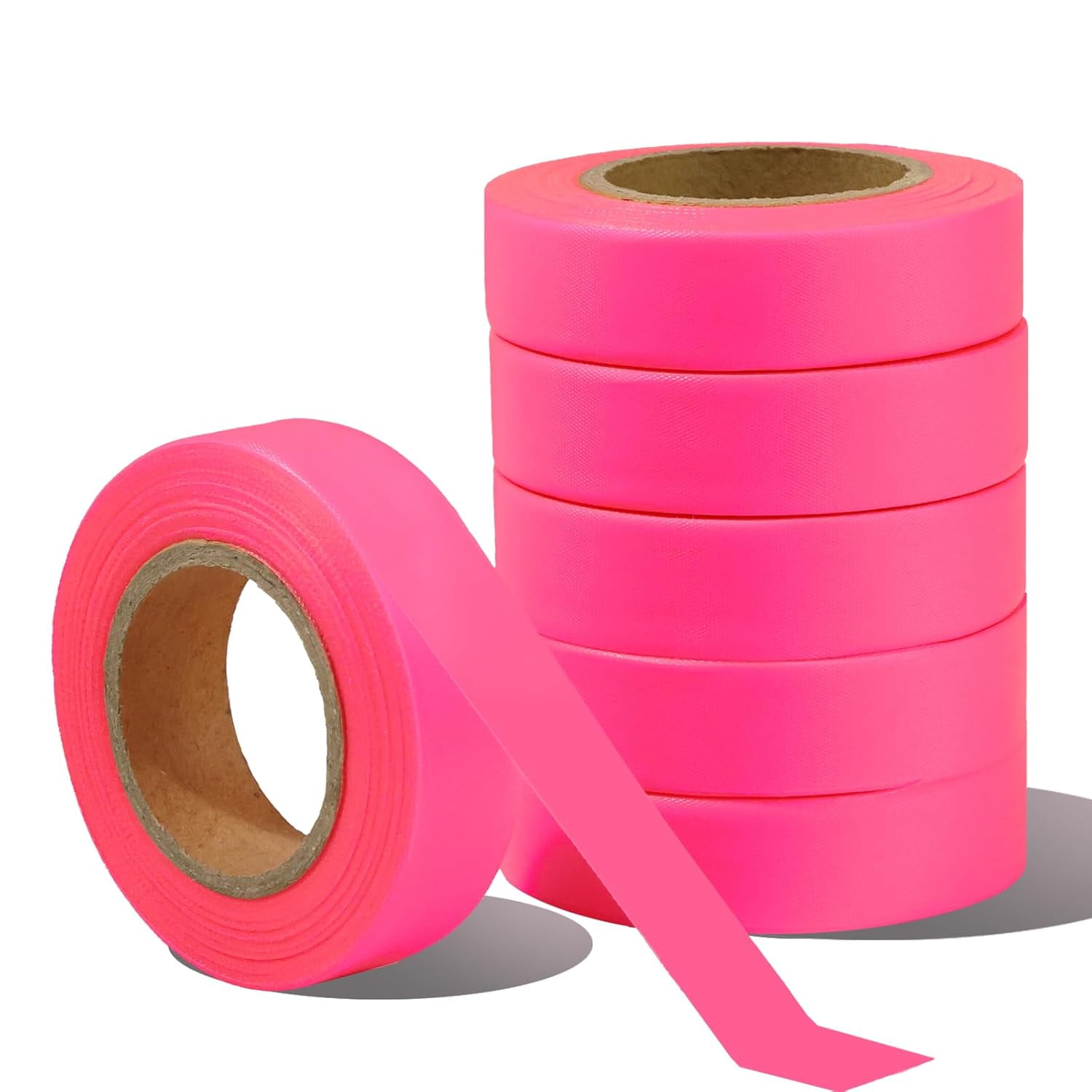 Fluorescent Pink Flagging Tape 6 Pack,Non-Adhesive Plastic Ribbon,Neon ...
