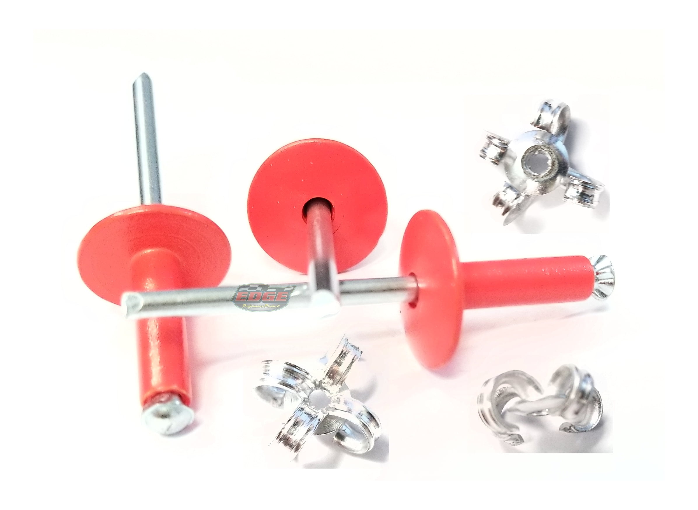 Fluorescent Red 3/16" Pop Rivets Aluminum Large Head Peel Back ...