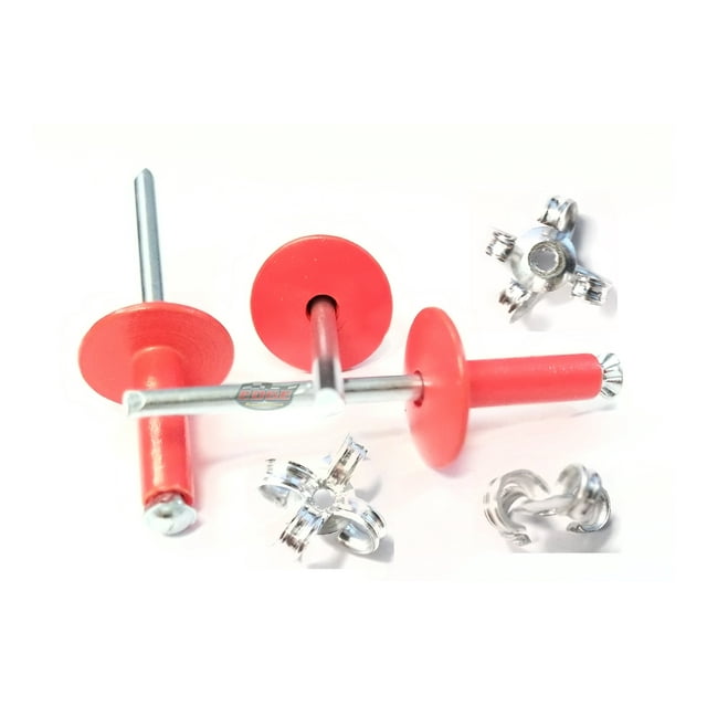 Fluorescent Red 3/16" Pop Rivets Aluminum Large Head Peel Back ...