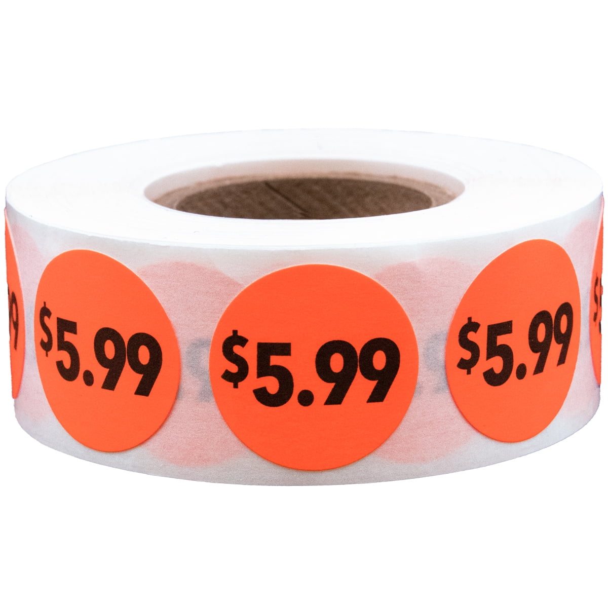Fluorescent Red $5.99 Pricing Stickers | 0.75" Inch Round | 500 Pack ...