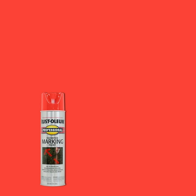 Fluorescent Red-Orange, Rust-Oleum Professional Inverted Marking Paint ...