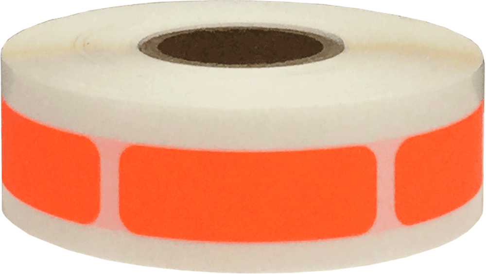 Fluorescent Red Rectangle Stickers, 0.5 x 1.5 Inches in Size, 500 ...