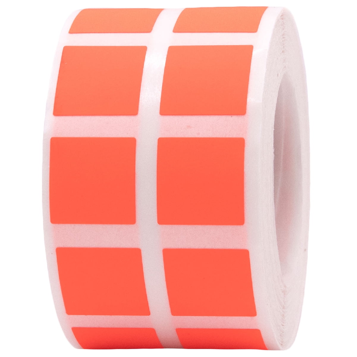 Fluorescent Red Square Stickers | 0.5" Inch Square | 1000 Pack ...