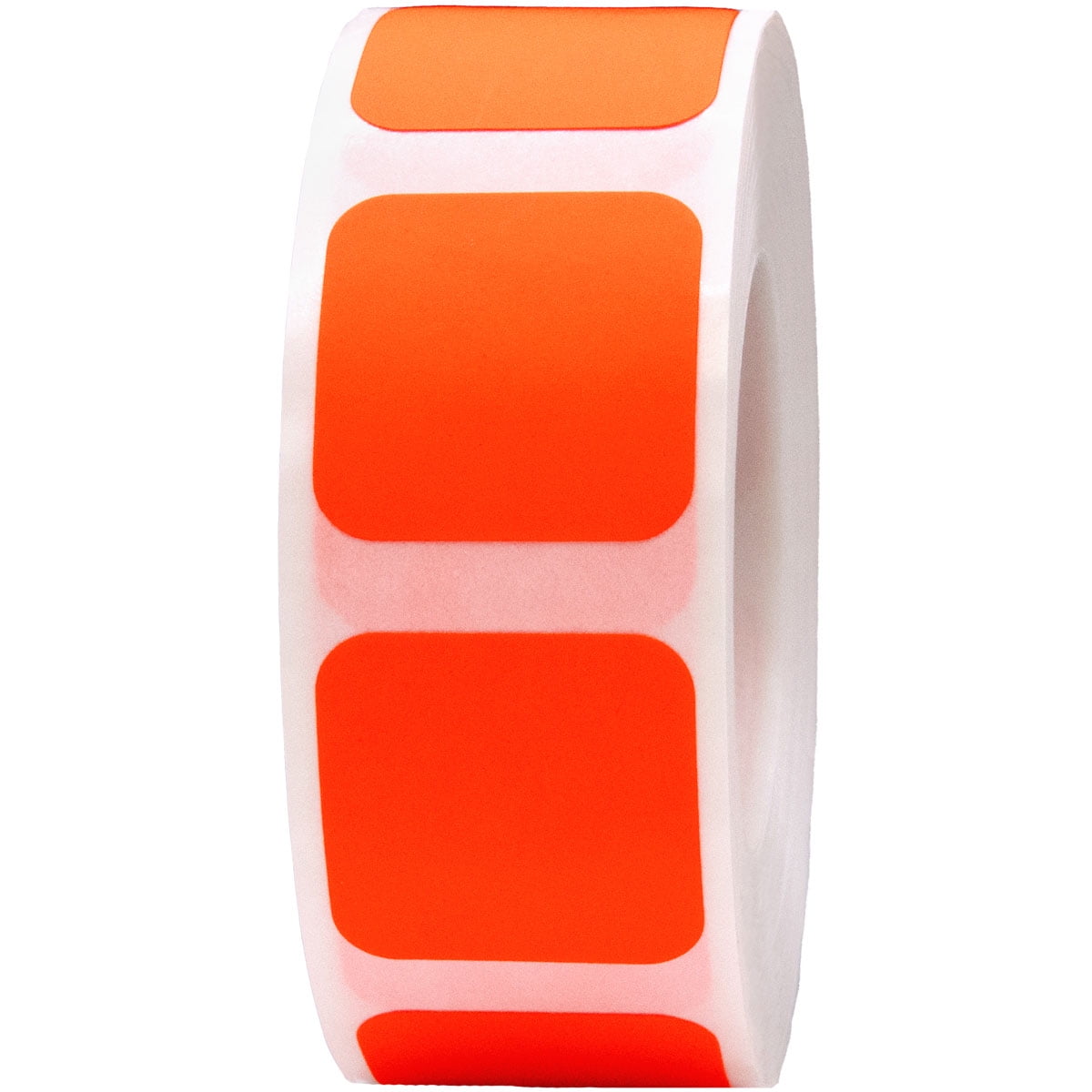 Fluorescent Red Stickers | 0.75" Inch Square | 500 Pack - Walmart.com