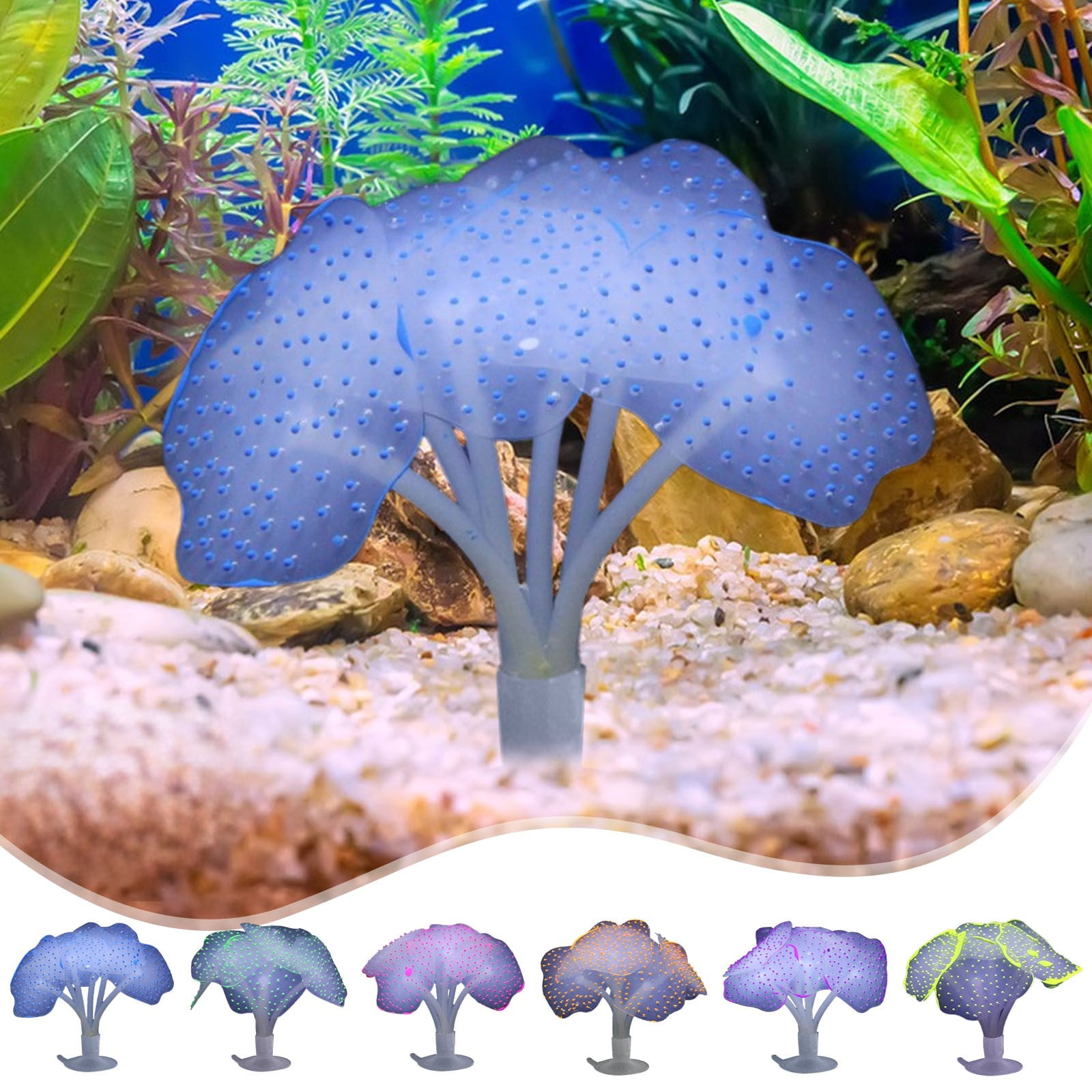 Fluorescent Simulation Aquarium Decoration, Silicone Fish Tank ...