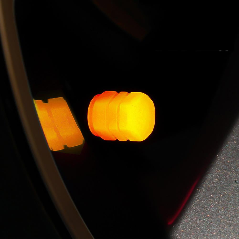 Fluorescent Tire Valve Caps 4-Pack,Luminous Dust Covers,Universal Car ...