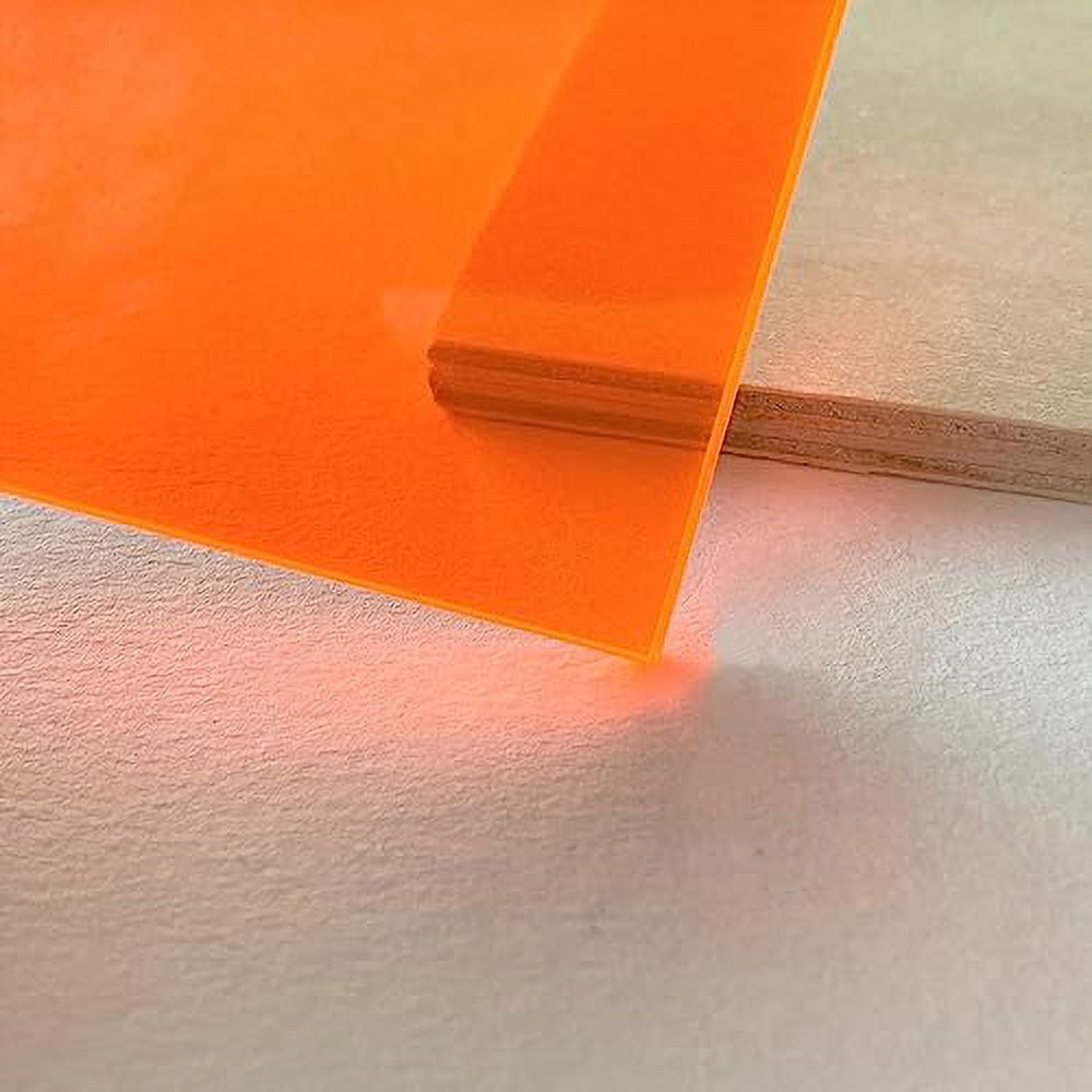 Fluorescent Transparent Orange Acrylic Sheet (18" x 24", 1/8" / 3mm ...