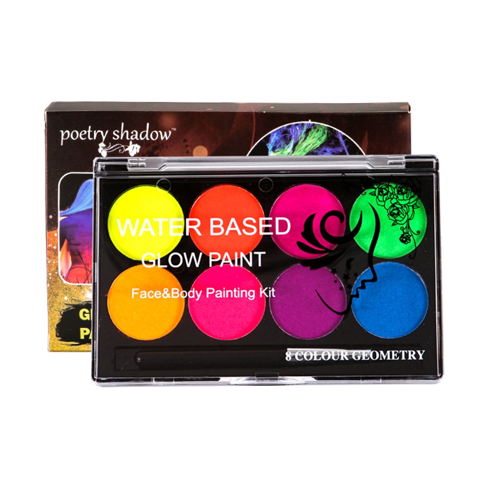 Fluorescent Water-Soluble Body Paint Pigment Face Paint Kit With 8 ...