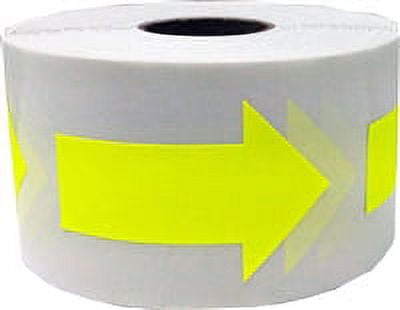 Fluorescent Yellow Arrow Stickers | 2 x 1" Inches Arrow Shape | 500 ...