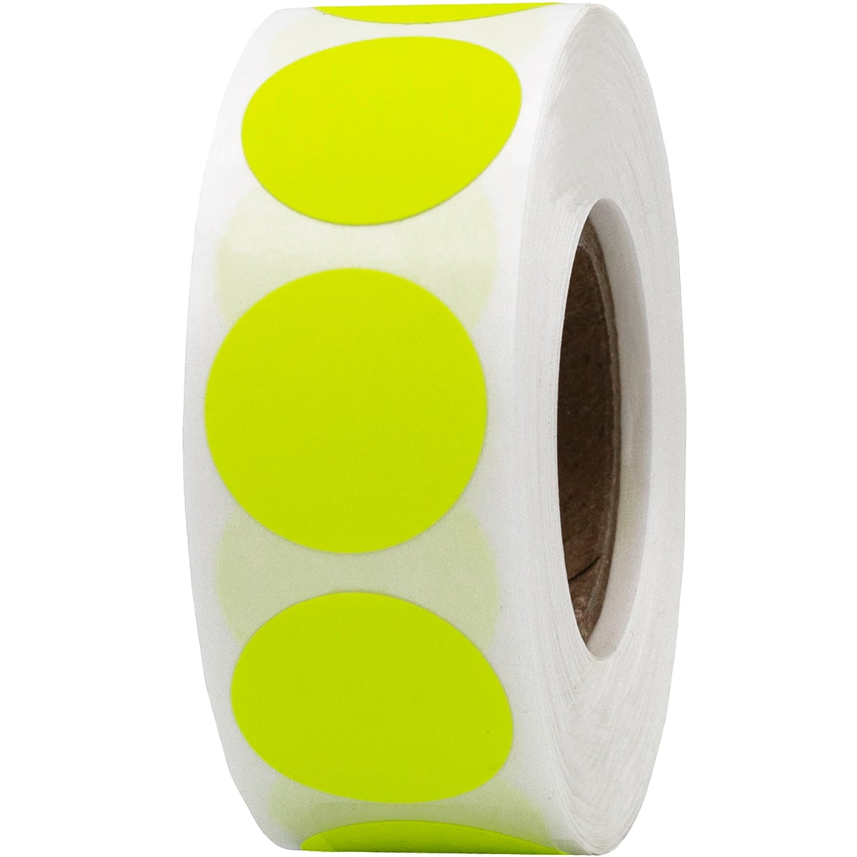 Fluorescent Yellow Circle Dot Stickers | 0.75" Inch Round | 500 Pack ...