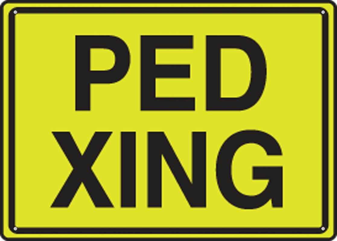 Fluorescent Yellow Green Sign Ped Xing Aluminum 8X12 Inch Uv Ink ...