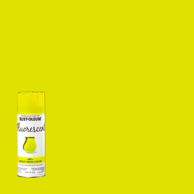 Fluorescent Yellow, Rust-Oleum Specialty Flat Spray Paint- 11 oz ...