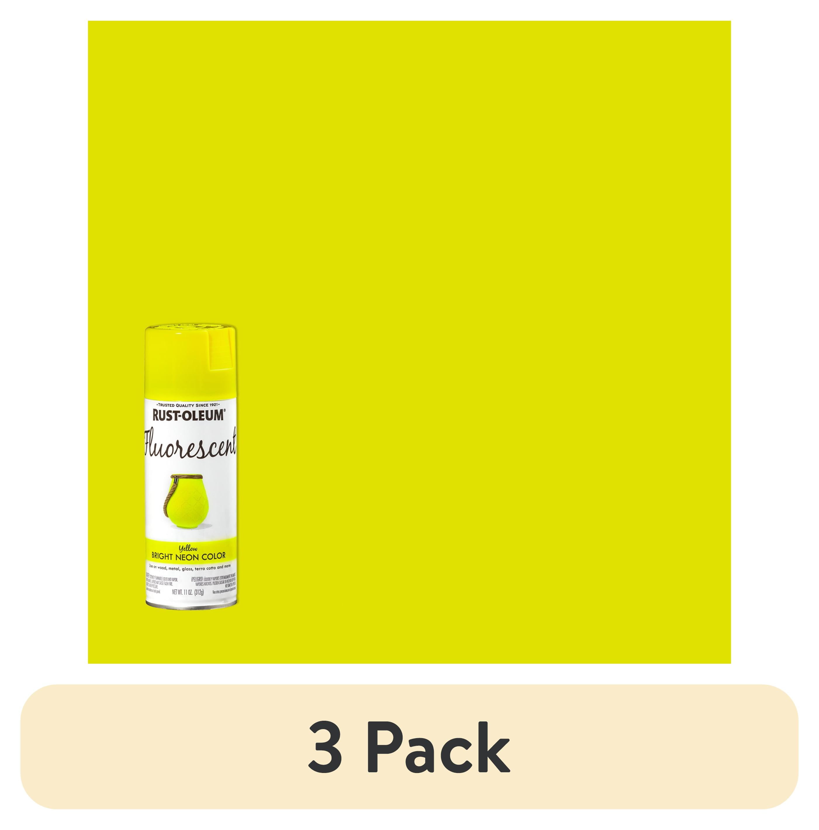 (3 pack) Fluorescent Yellow, Rust-Oleum Specialty Flat Spray Paint- 11 ...