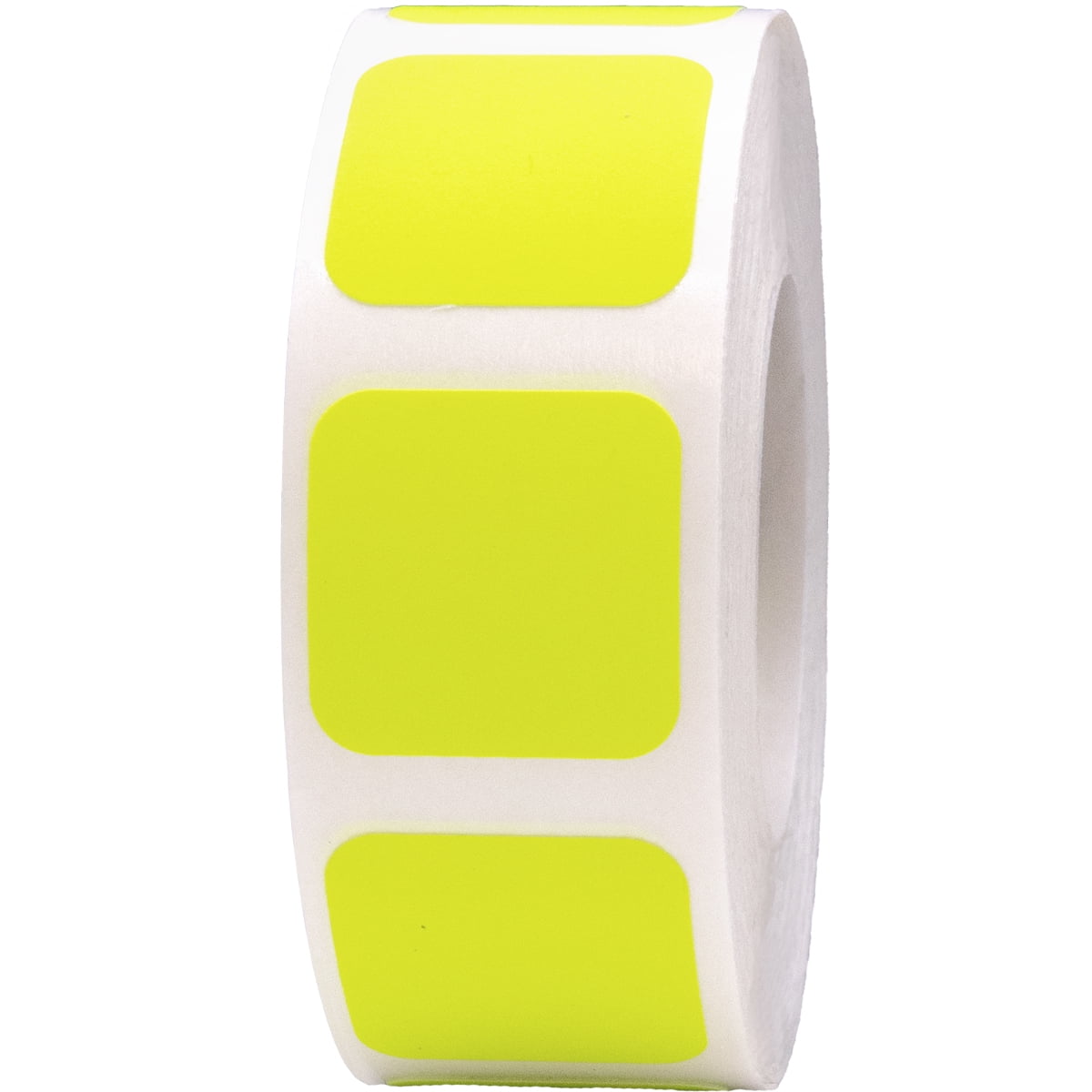 Fluorescent Yellow Stickers | 0.75" Inch Square | 500 Pack - Walmart.com