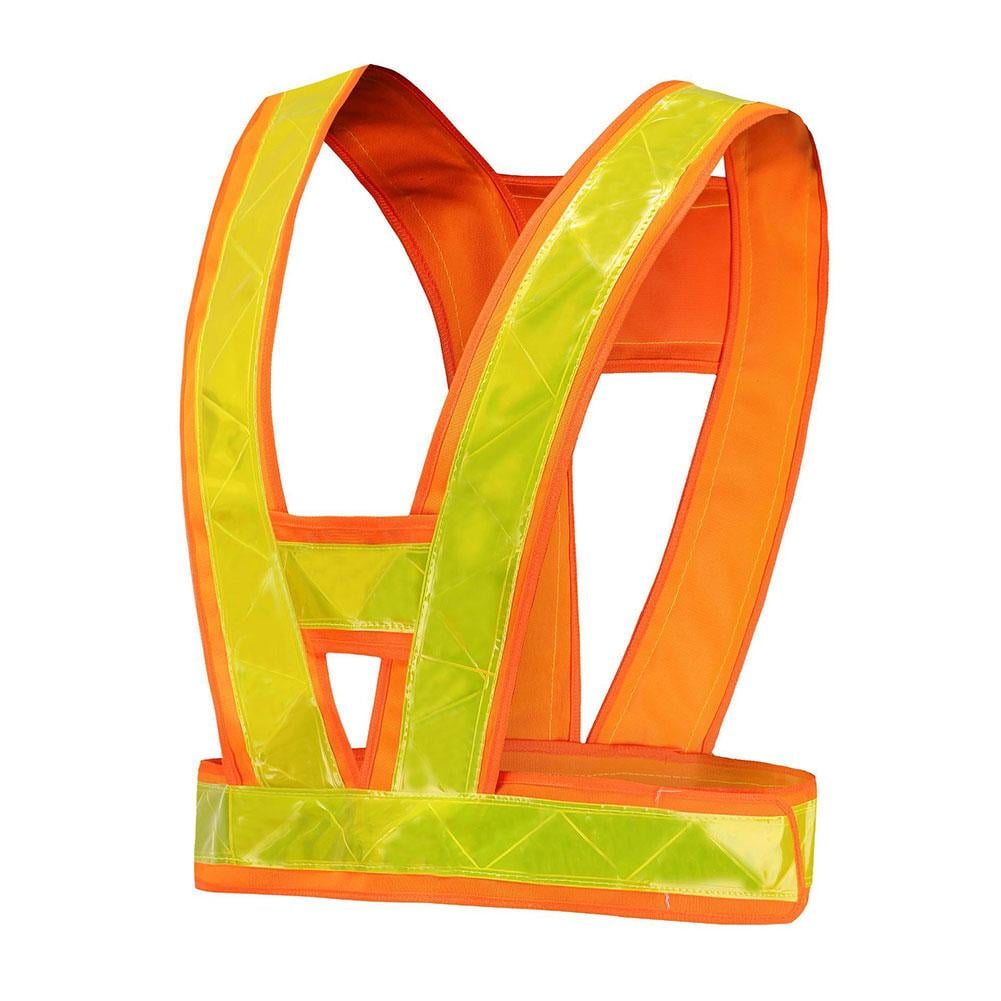 Fluorescent orange lattice (C) $ V-shaped reflective vest cycling ...