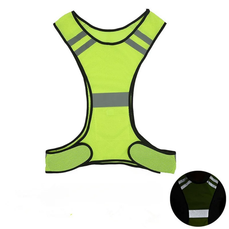 Fluorescent yellow 1 Set Unisex Adjustable Reflective Vests Safety ...