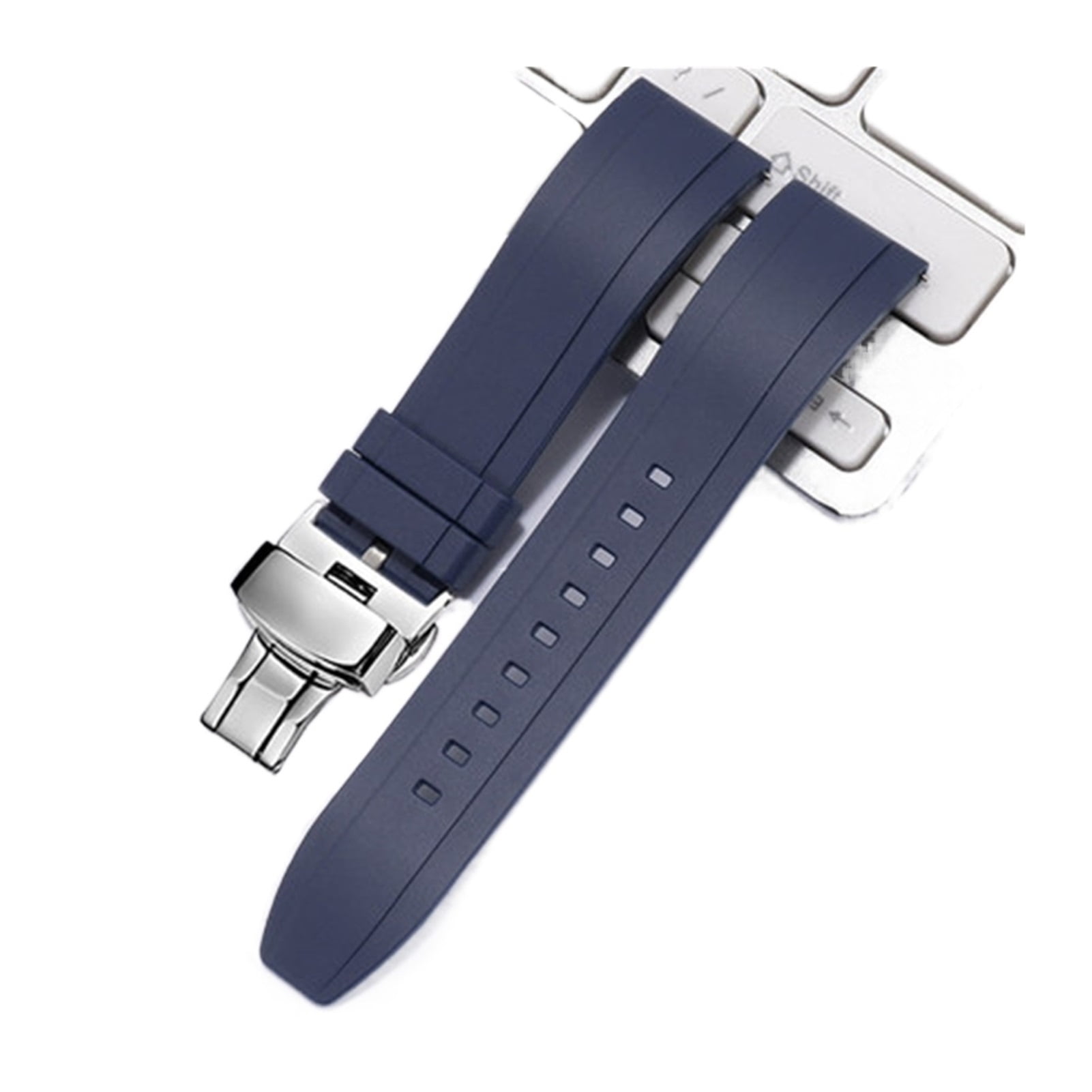 Fluorine Rubber Watch Band 18mm 20mm 22mm 24mm Quick Release Green ...