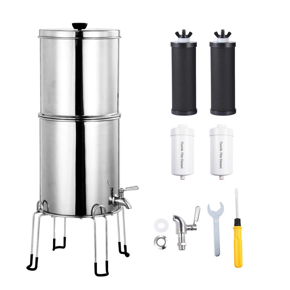 Water Filter System 2.25 Gallon Water Purifier Stainless Steel Drinking ...