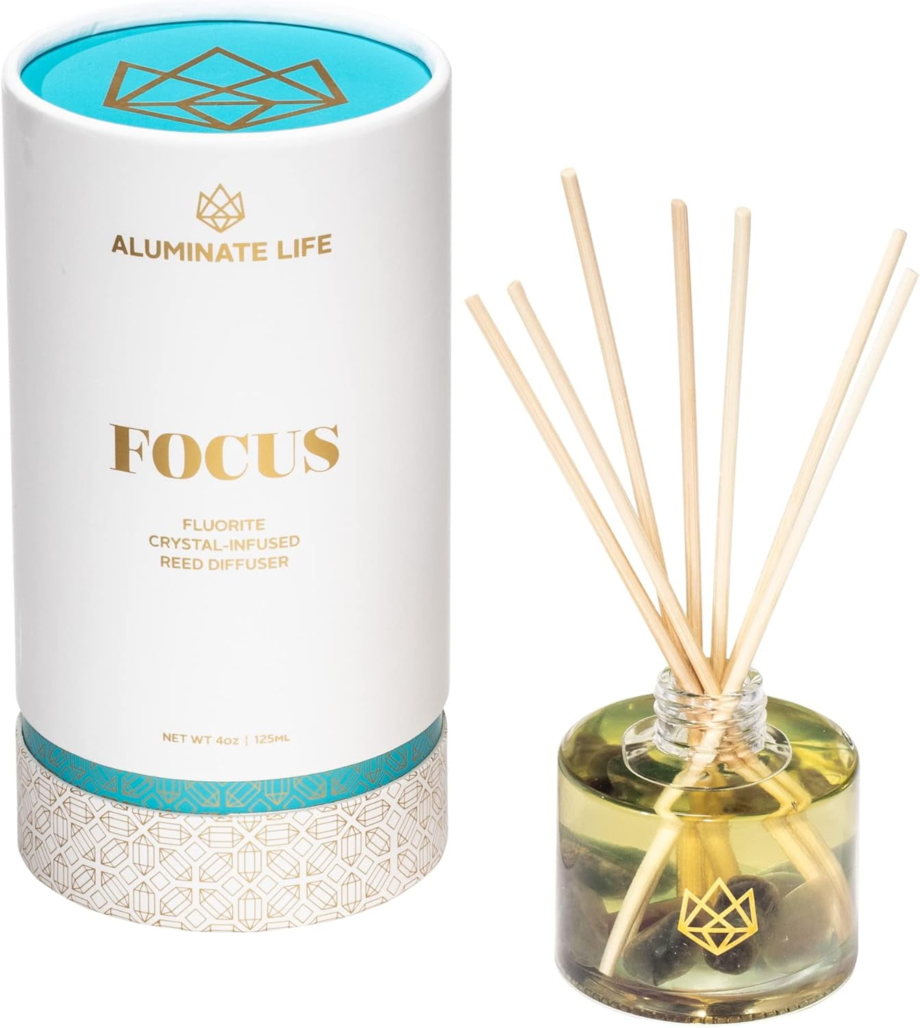 Fluorite Crystal Infused Reed Diffuser, 4 OZ, Focus - Scents of Orange ...