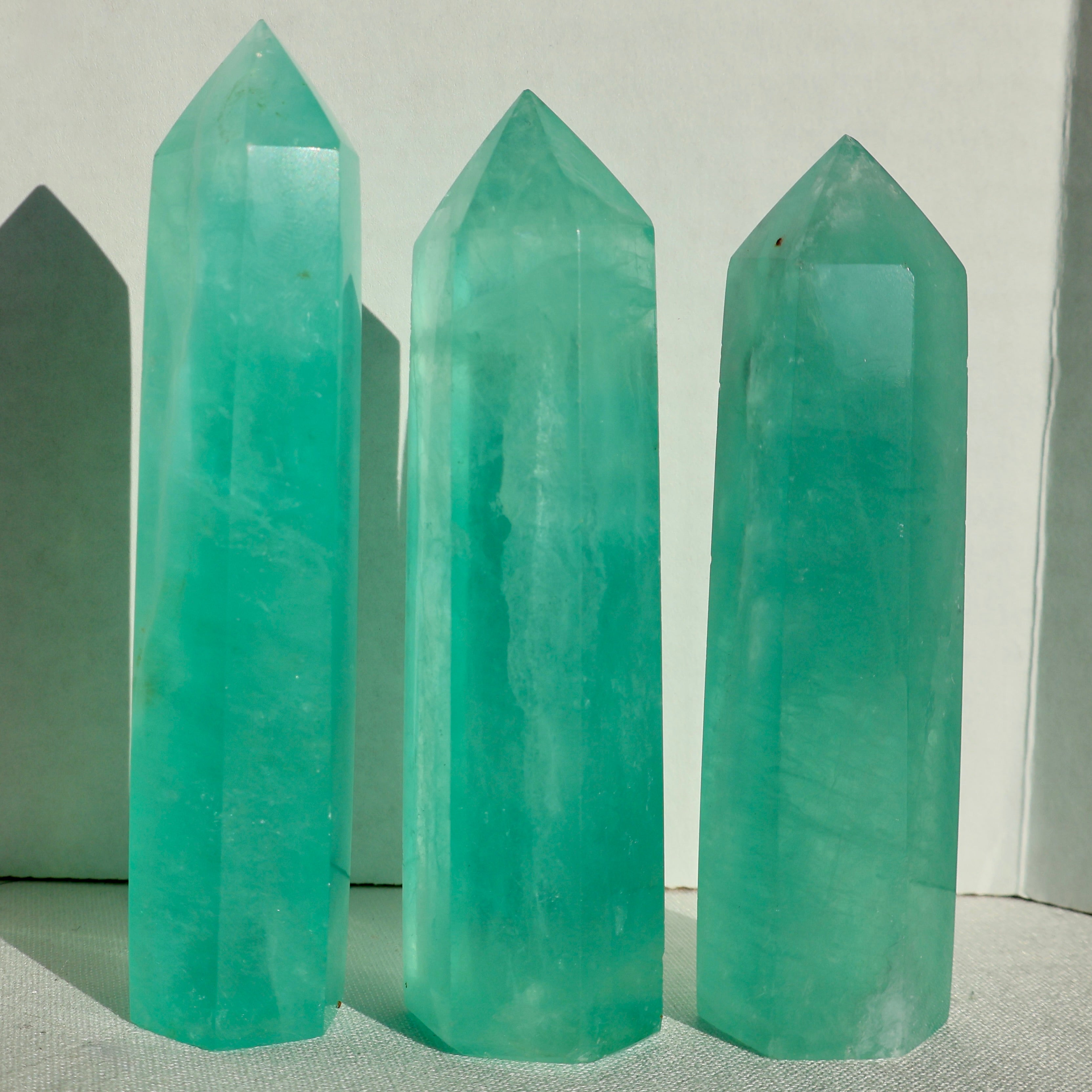 Fluorite Obelisk – 3-4" Seafoam Green Polished Crystal Tower for Focus ...