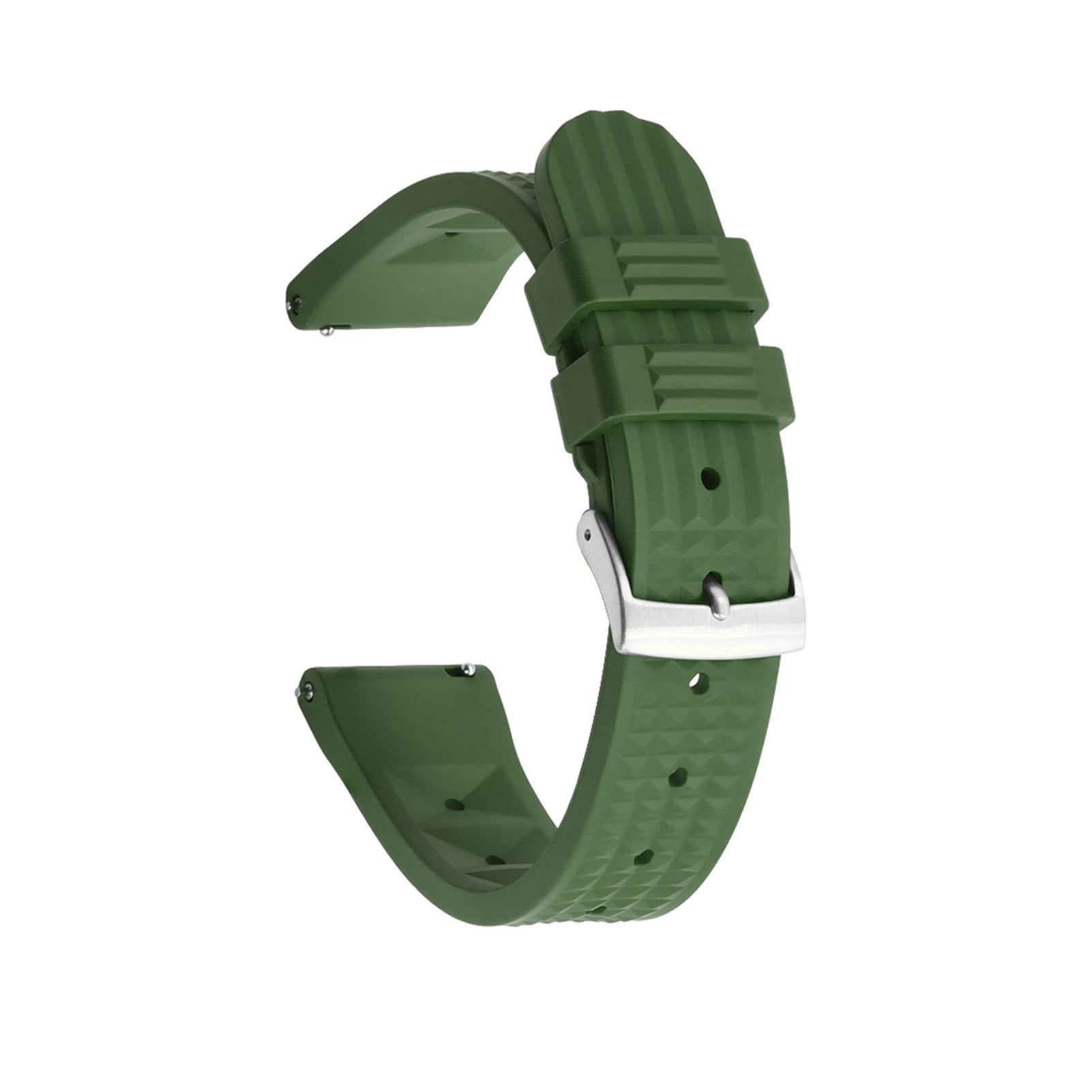 Fluoro Rubber Waffle Watch Strap 20mm 22mm Diving Waterproof Bracelet ...
